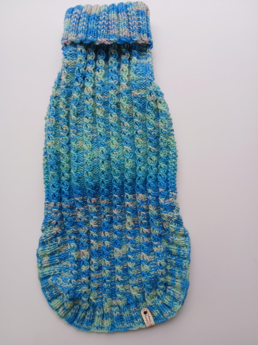 Hand-knitted Welsh Wool Dog Jumper | Blue & Pink Fit Medium Size Dog - Etsy