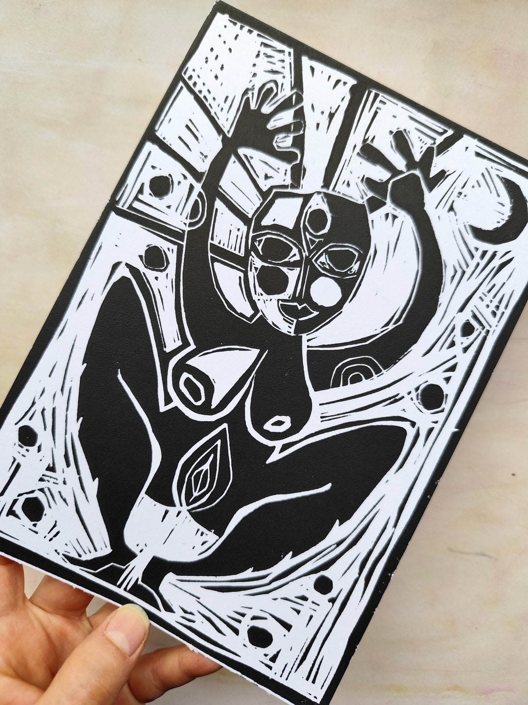 Dancing Goddess / Original Linocut Print / Divine Feminine - Etsy