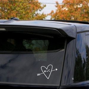 Initials in Heart Heart With Initials Decal Heart With - Etsy