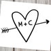 Initials in Heart Heart With Initials Decal Heart With - Etsy