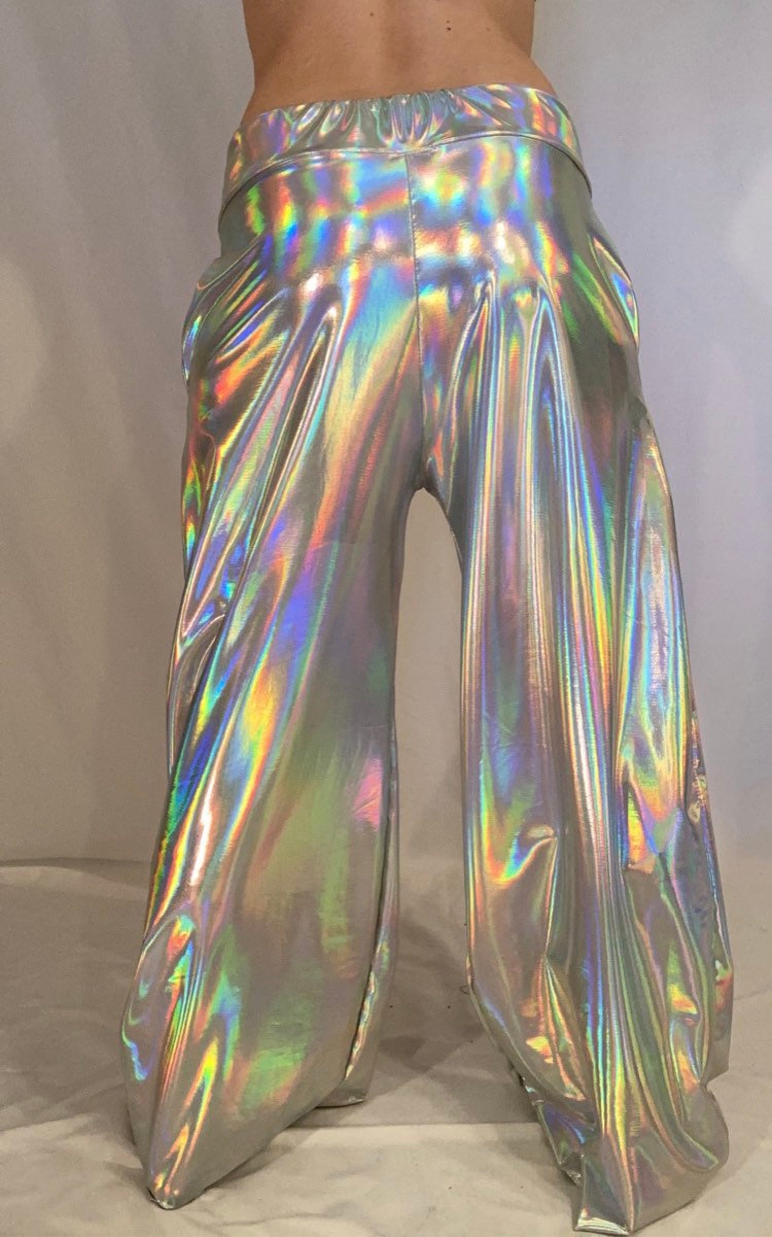 Womens Holographic Iridescent Space Pants - Etsy