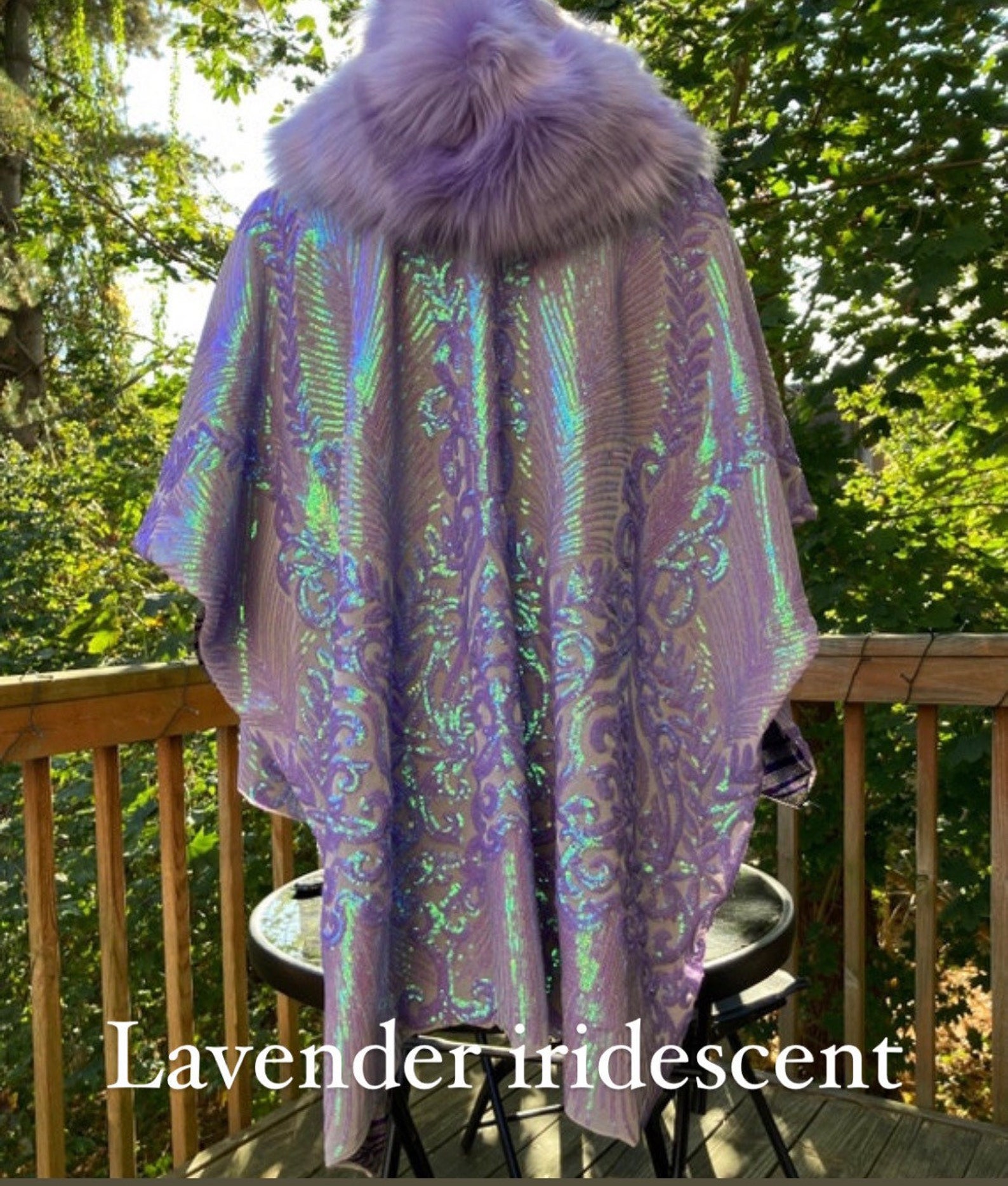 Sequin Disco Cape With Fur Trim and Velvet Lining - Etsy
