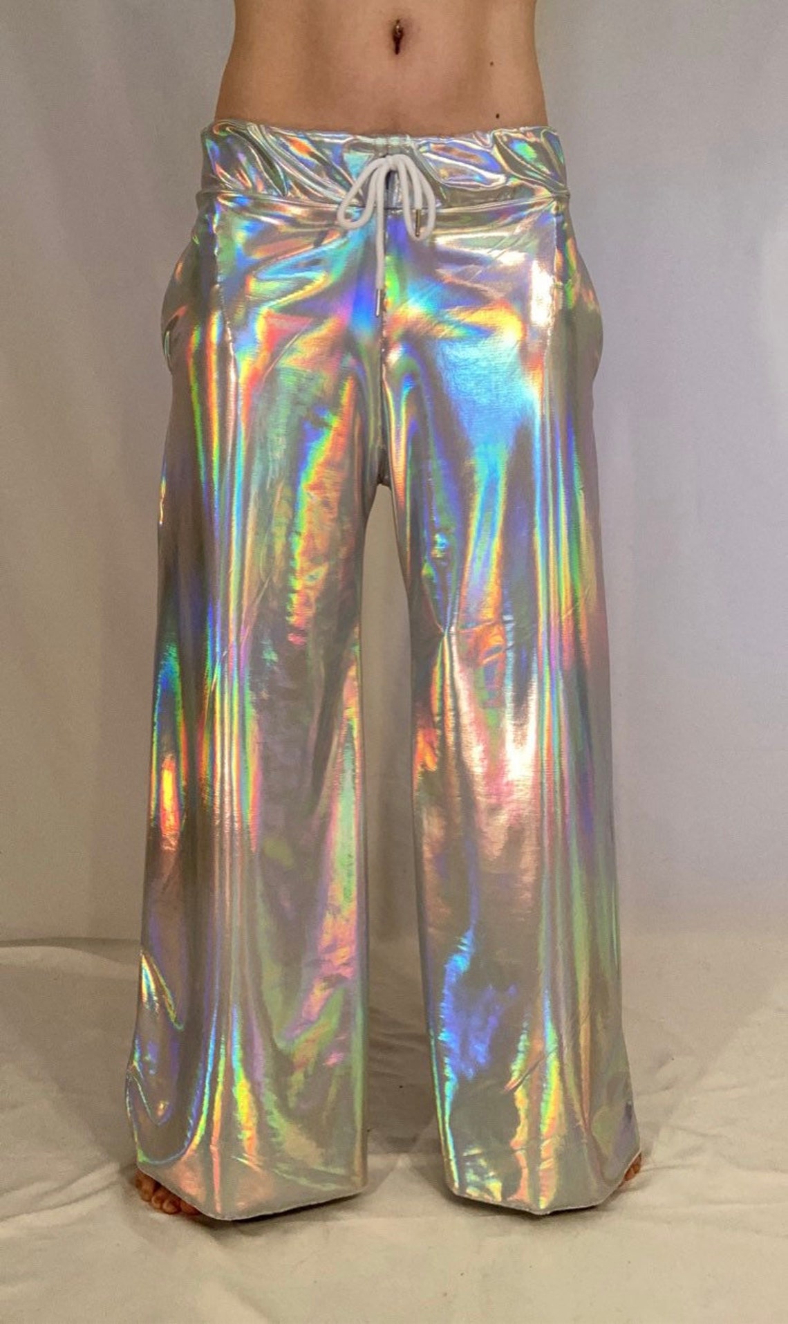 Womens Holographic Iridescent Space Pants - Etsy