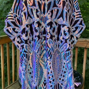 Sequin Disco Cape With Fur Trim and Velvet Lining - Etsy
