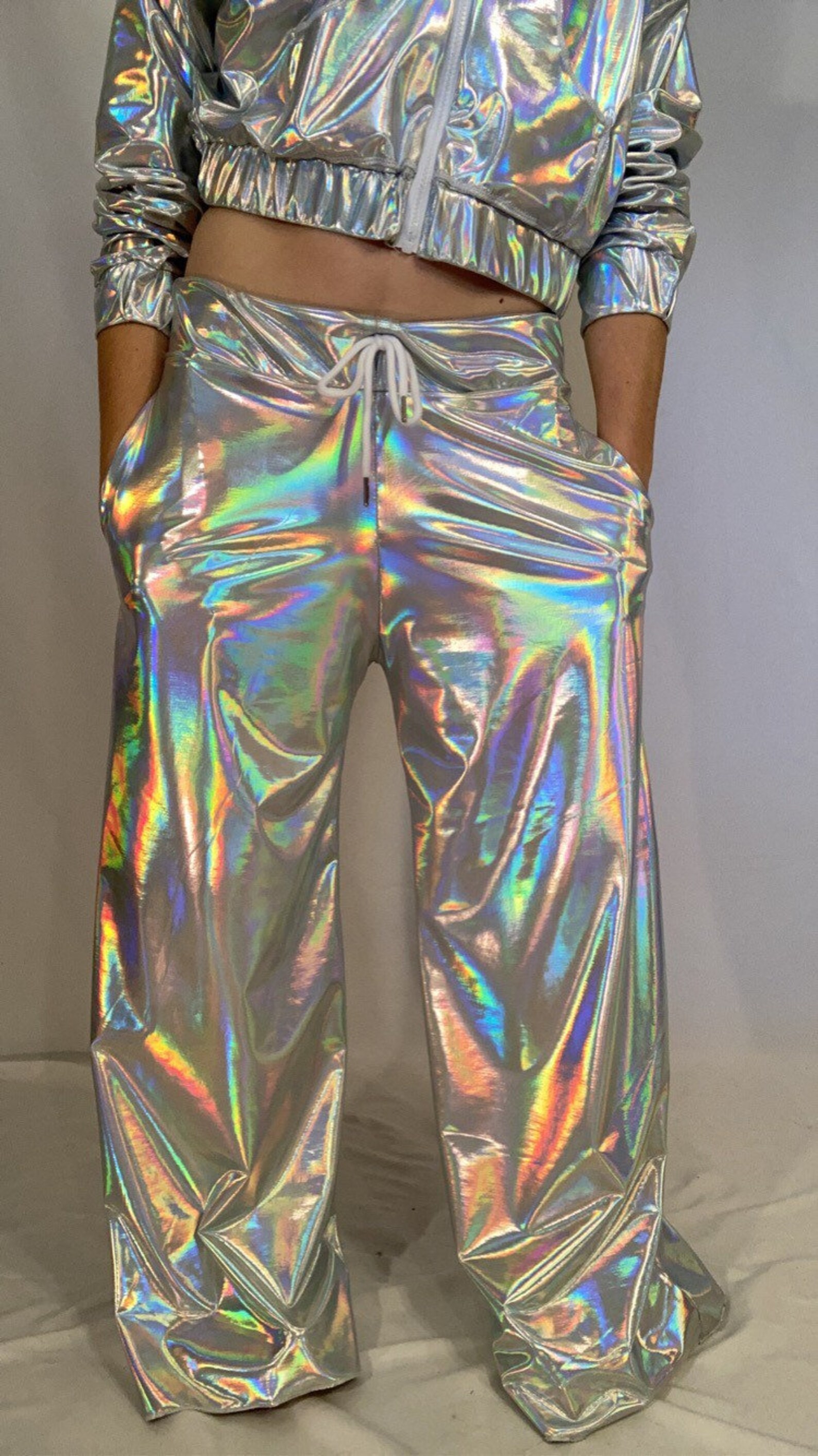 Womens Holographic Iridescent Space Pants - Etsy