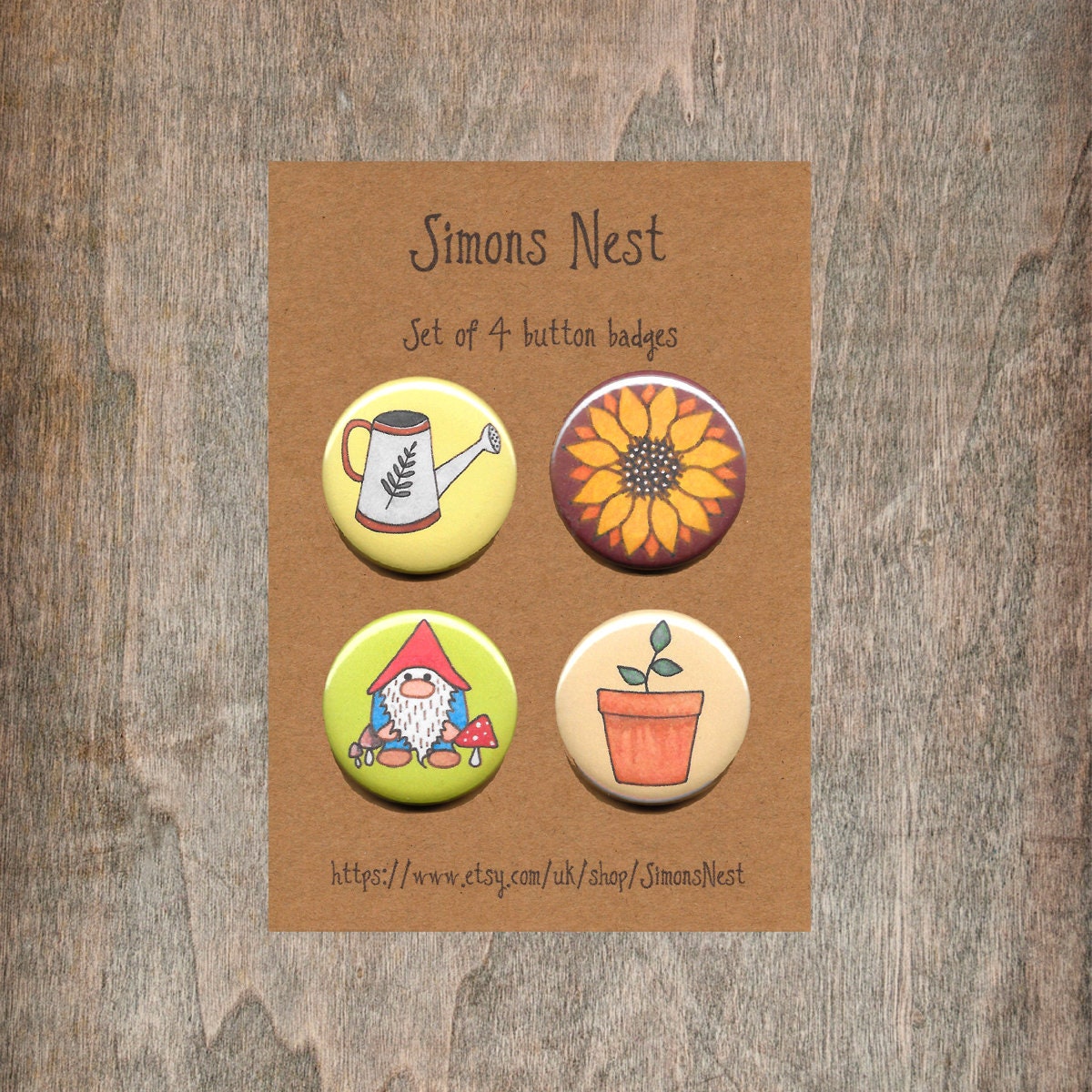 English Cottage Garden Badge Set Pack of 4 Rustic Gardening - Etsy UK