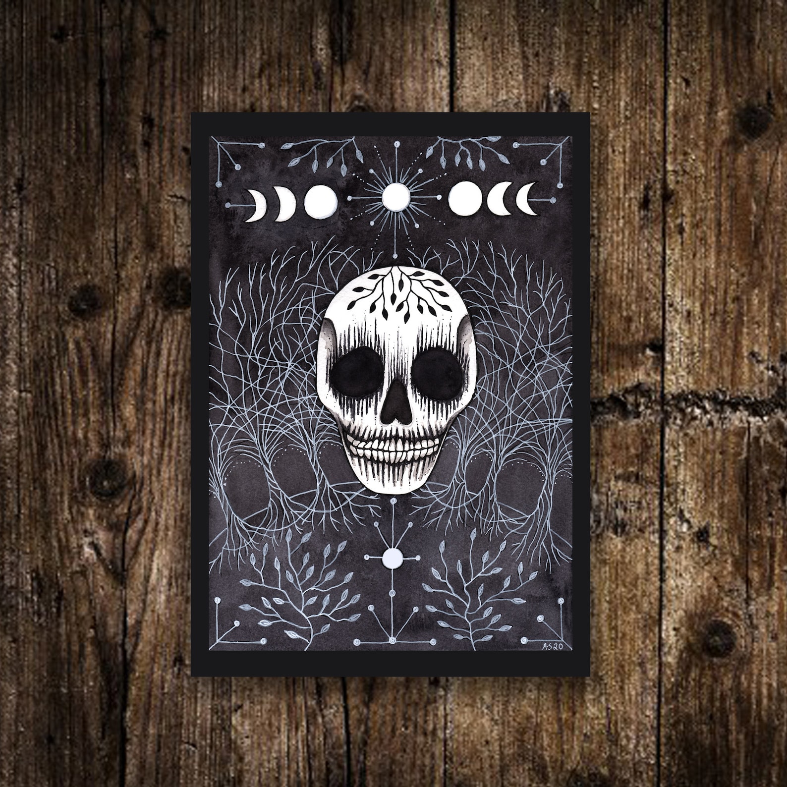 Set of 6 Mini Celestial Witch Prints - Spooky A6 Purple Illustration ...