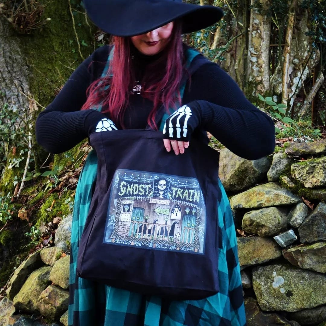 Ghost Train XL Tote Bag - Extra Large Spooky Halloween Horror Bag ...