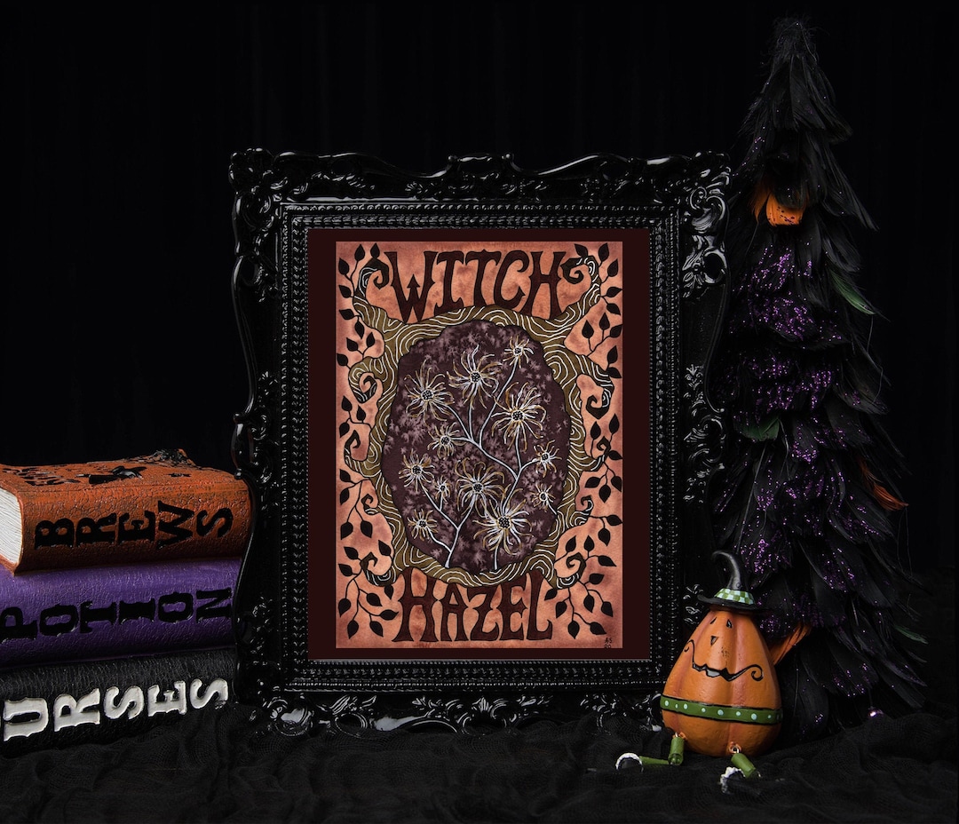 Witch Hazel Print - the Witches Garden Healing Botanical Plants A5 - A4 ...