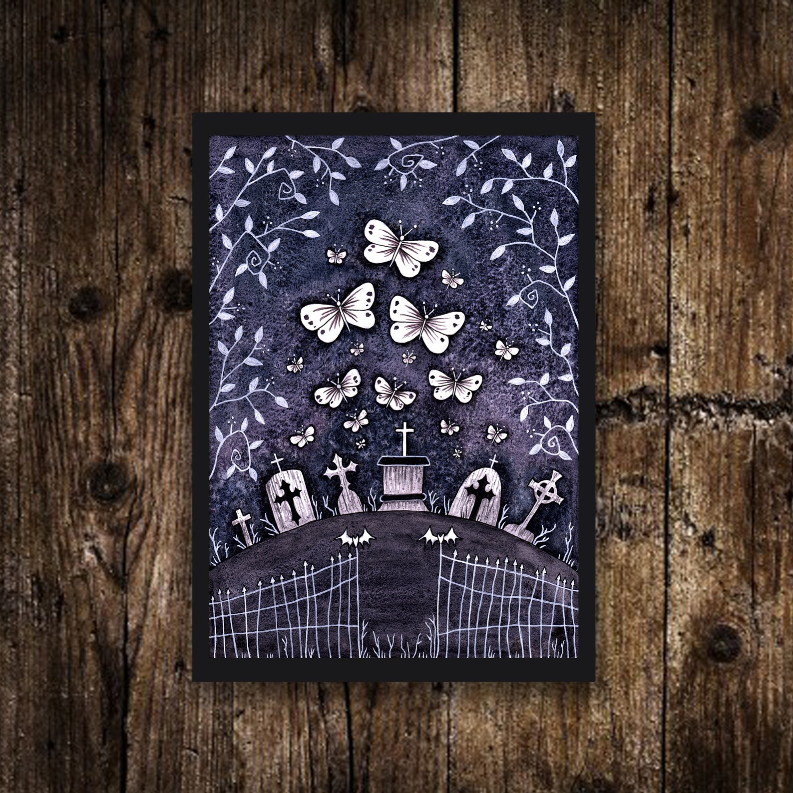 Set of 6 Mini Celestial Witch Prints - Spooky A6 Purple Illustration ...