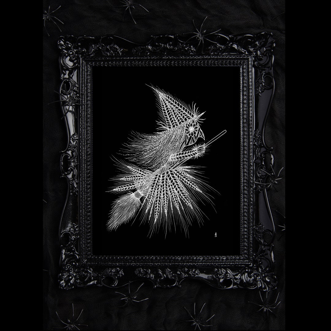 Harvest Witch Print - Wicker Corn Dolly Witch A5 - A4 - A3 Watercolour ...