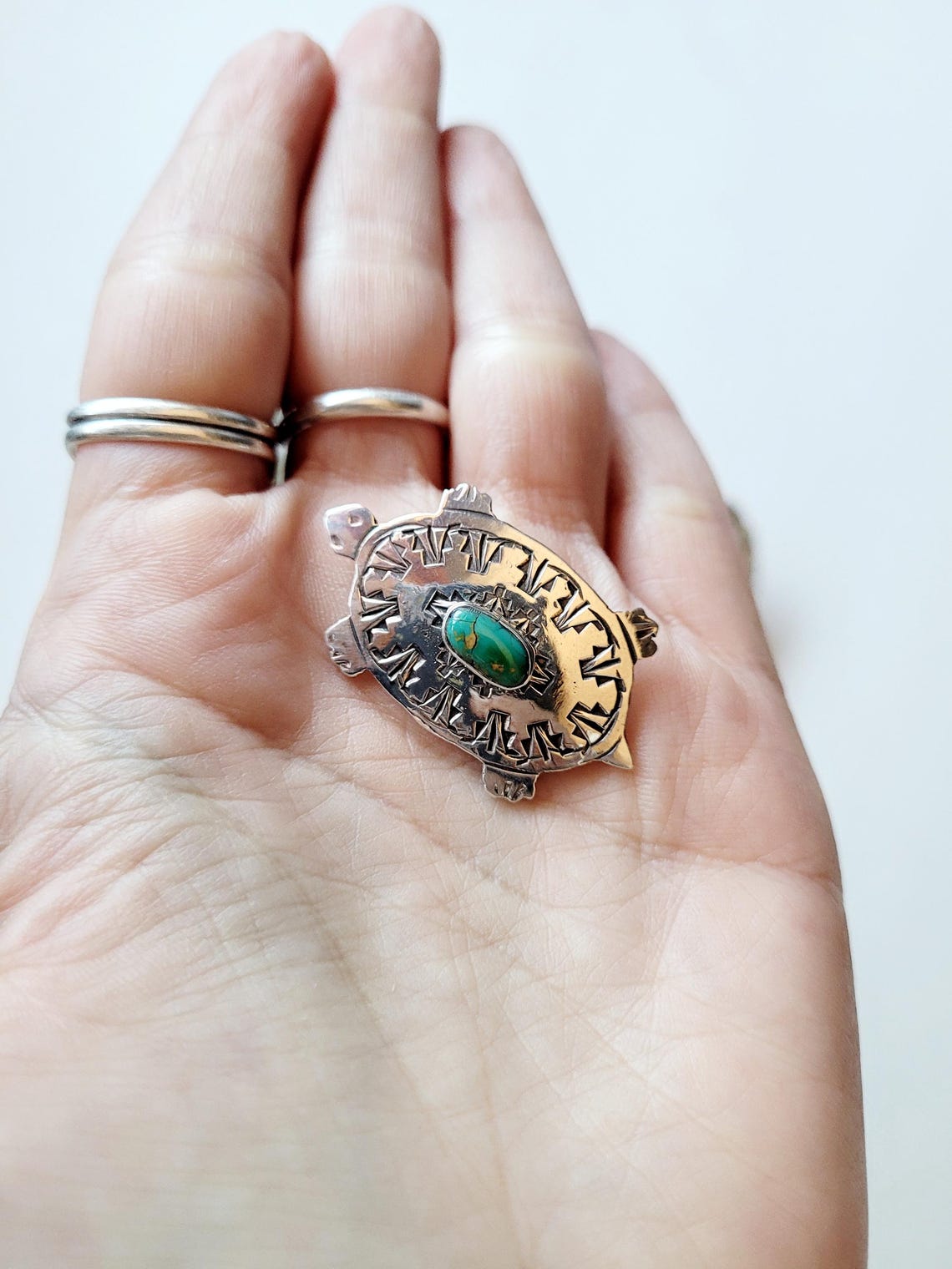 Turtle Brooch Sterling Silver Native American Handmade Turquoise - Etsy