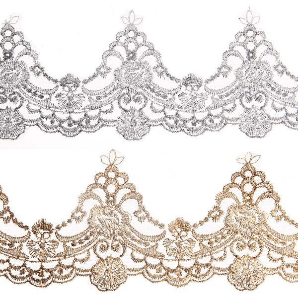 Silver Metallic Lace - Etsy