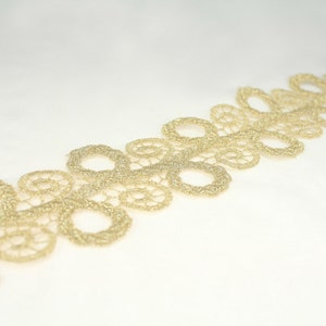 Metallic Gold Lace by the Yard Gold Trim Wedding Lace Bridal Lace ...