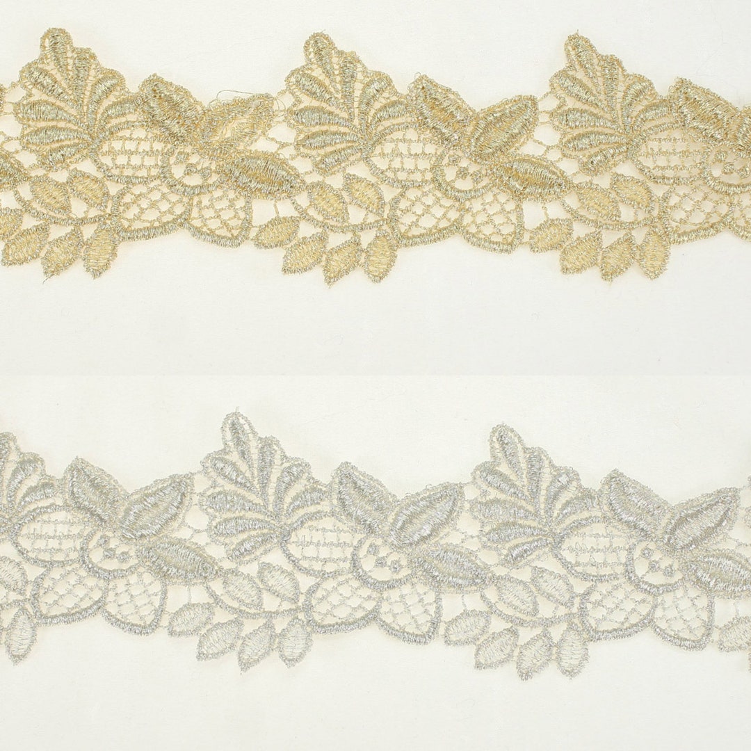 Metallic Gold Lace by the Yard Gold Trim Wedding Lace Bridal - Etsy