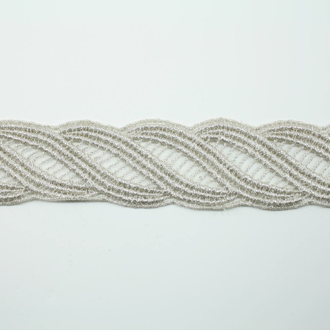 Unique Metallic Silver Lace by the Yard Silver Embroidery Lace Trim for ...