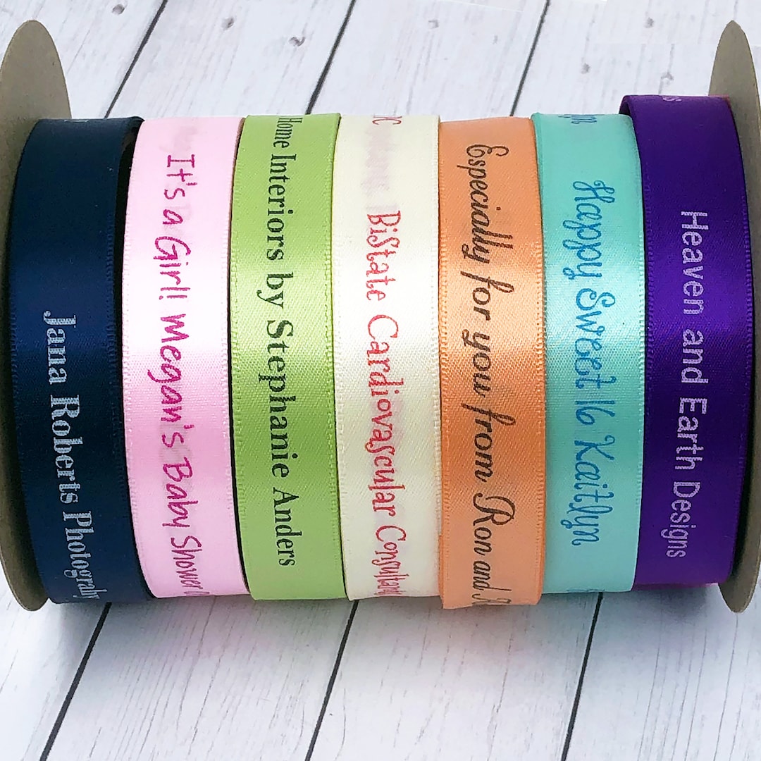 Personalized Ribbons, 5/8" Width Personalized Satin Ribbon ...