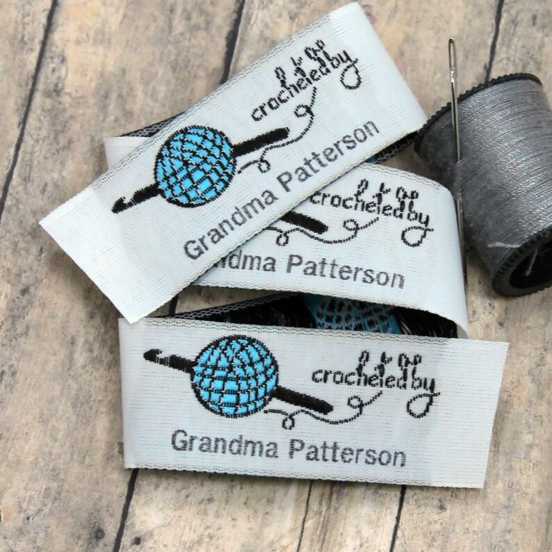 Crochet by Sew on Personalized Woven Labels Crochet Labels - Etsy