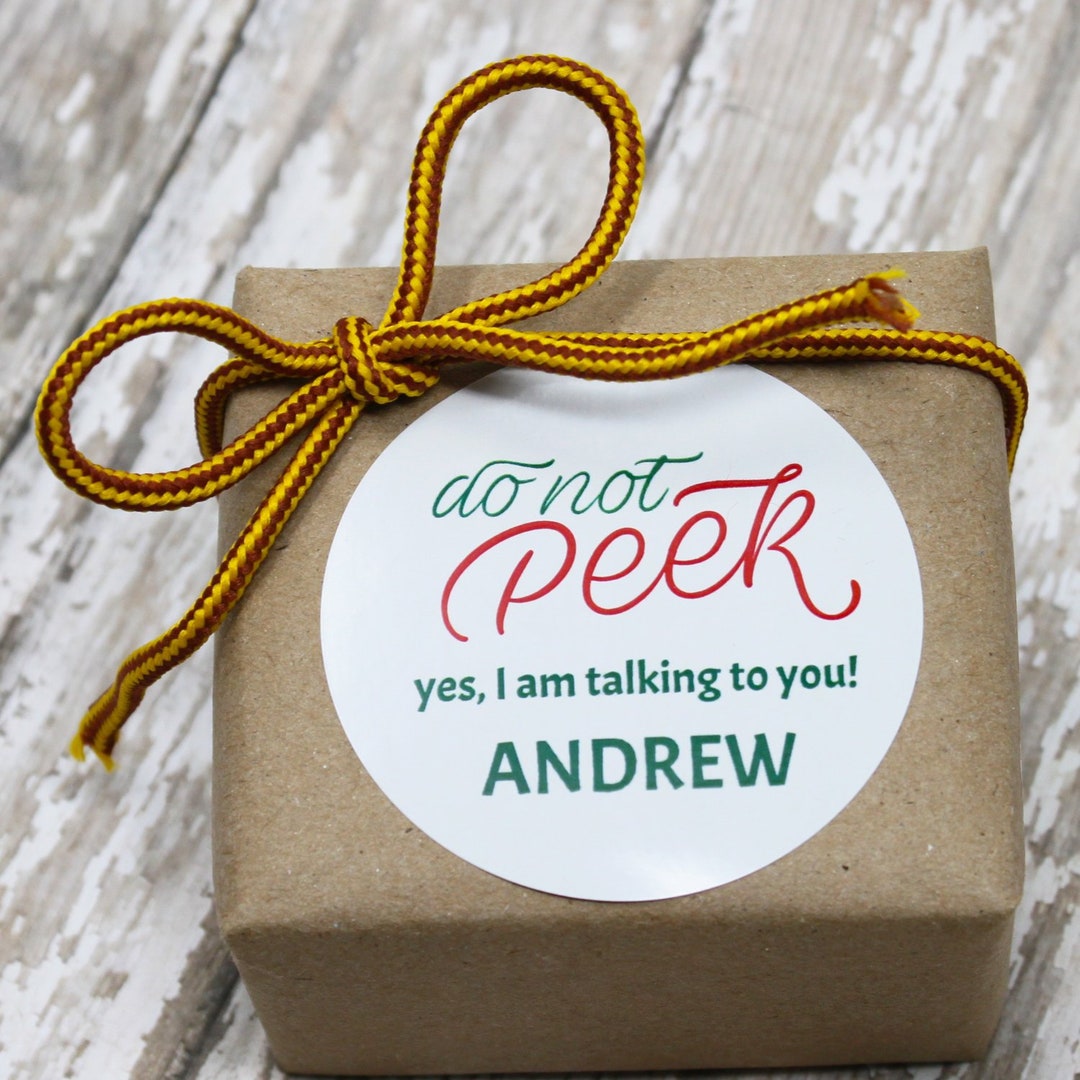 Personalized Holiday Stickers, No Peeking Funny Christmas Labels - Etsy