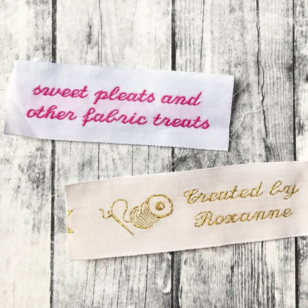 50 Personalized Woven Clothing Labels: Iron on or Sew On, 2-line Text ...