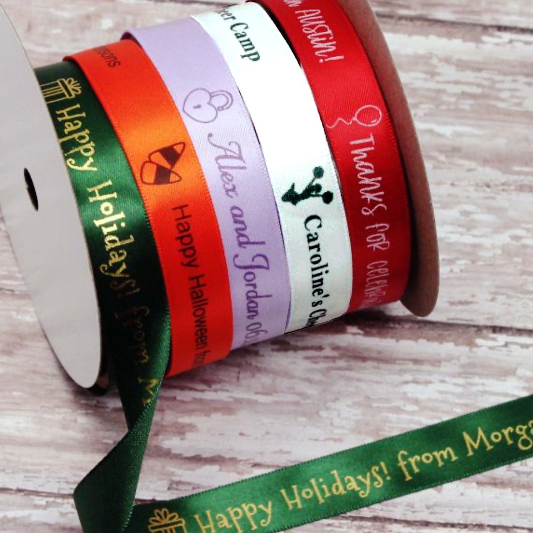 Imprinted Decorative Ribbon, Icon Ribbon Personalise Ribbons, Custom ...