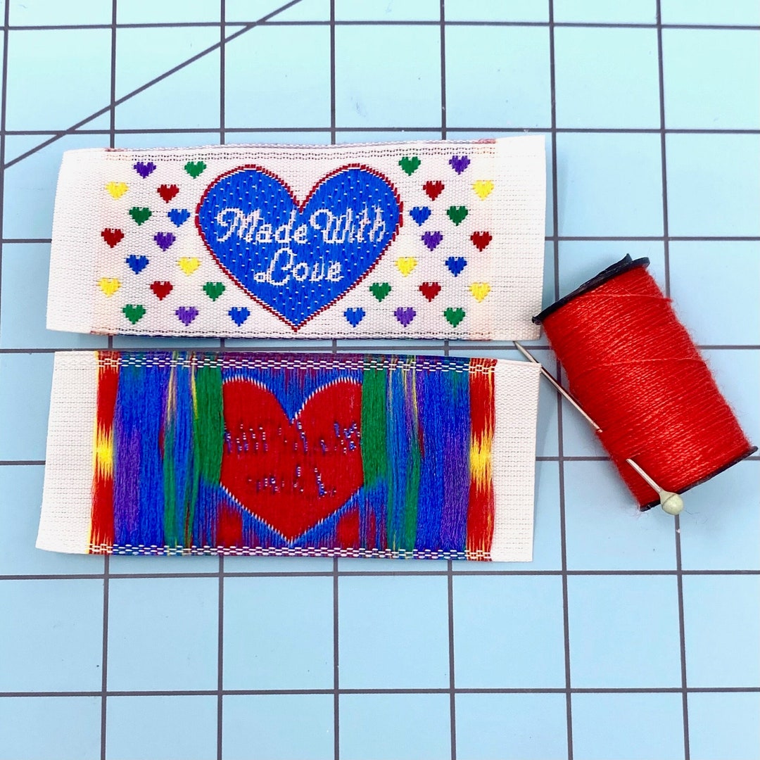 Vintage Woven 'made With Love' Fabric Labels: Sewing, Knitting ...