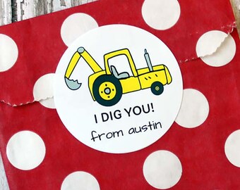 I Dig You Valentine Stickers - Etsy