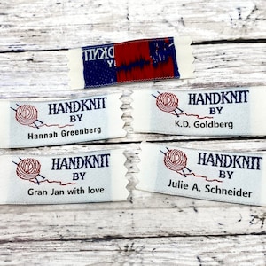 Clothing Labels, Handknit by Labels, Sew on Woven Clothing Labels ...