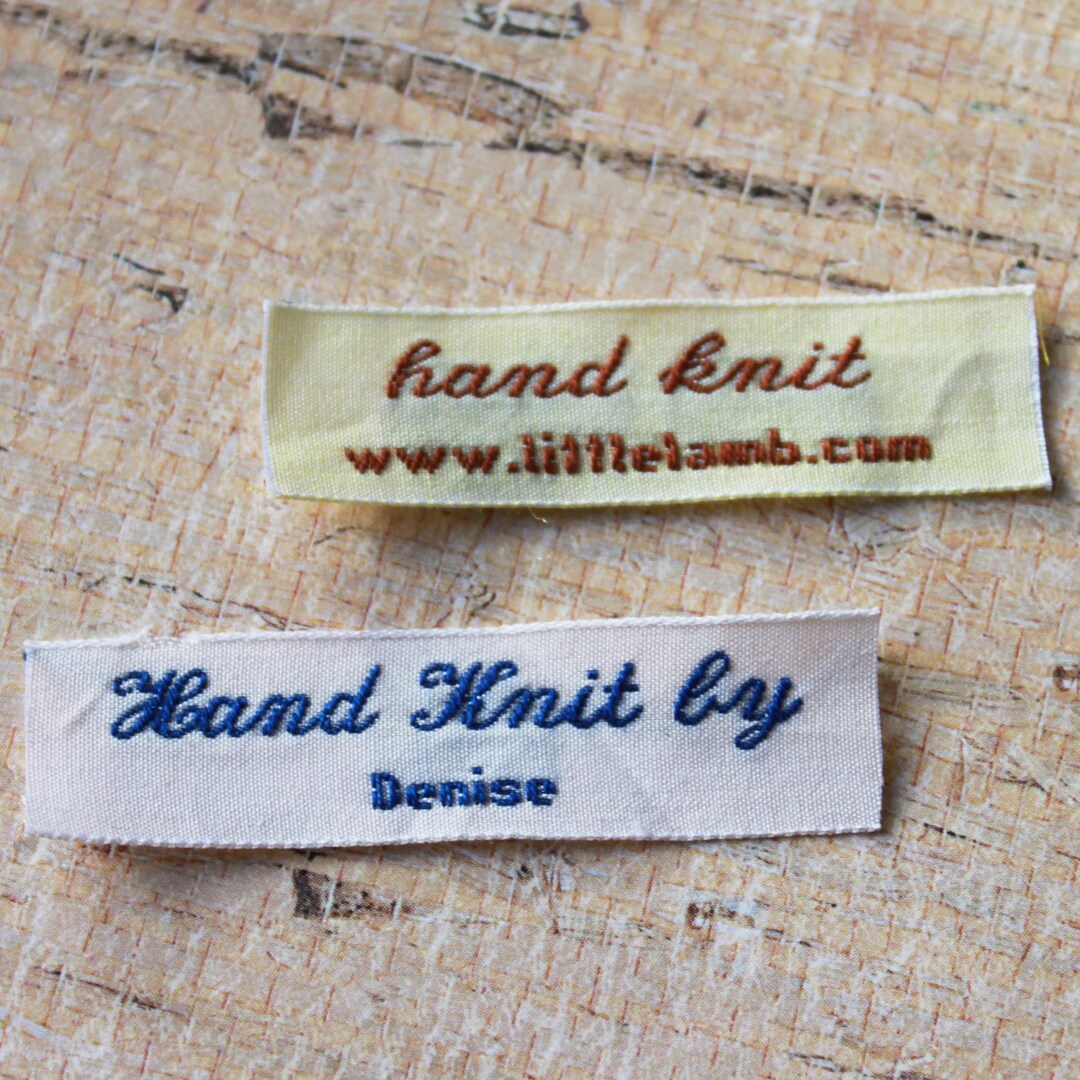 50 Custom Cotton Woven Clothing Labels: Script & Block Text, Sew or ...