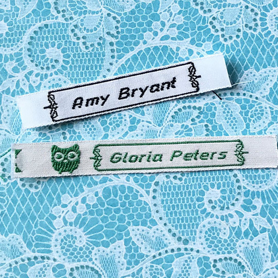 Woven Labels, Clothing Labels, Custom Labels 1 Line of Text With Border ...