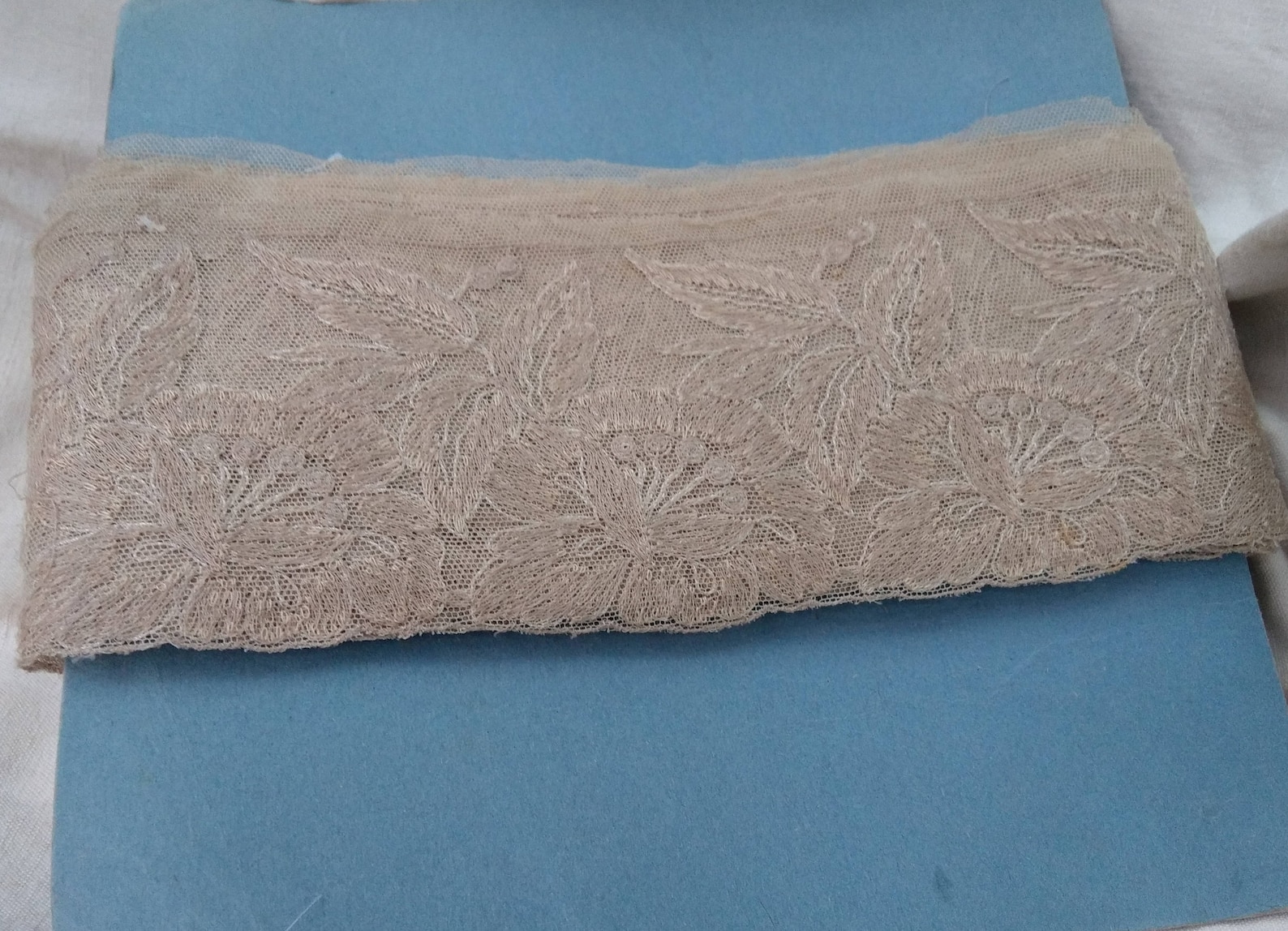 Antique French Silk Lace Floral Needle Tulle Lace Sold by the Yard ...