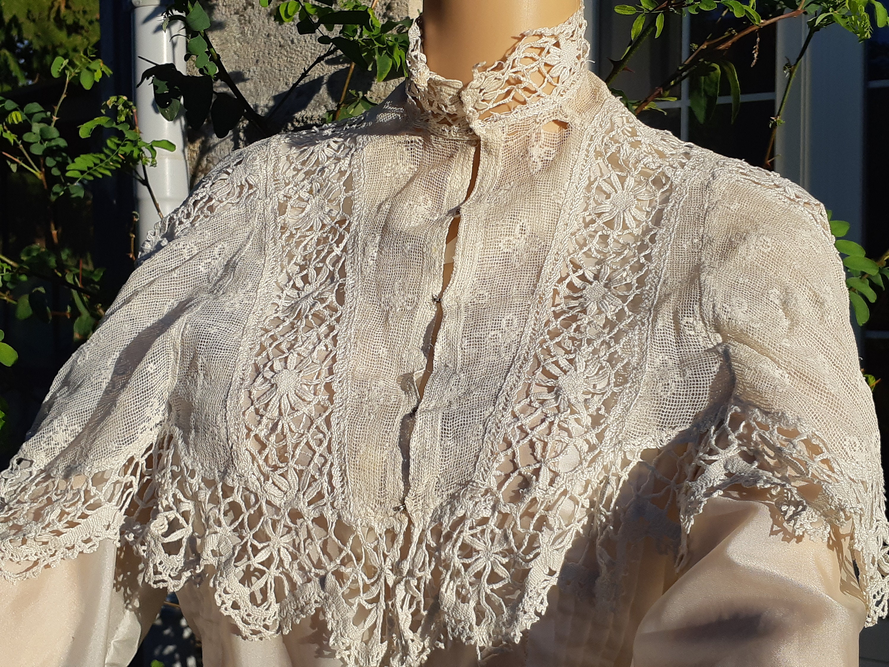 Victorian Lace Cape Antique White French Cotton Lace Cape - Etsy