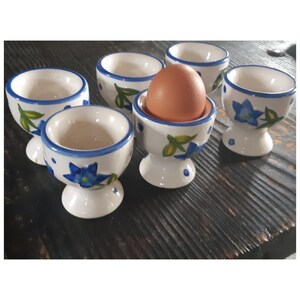 6 French Egg Cups Blue Hand Painted #sophieladydeparis - Etsy
