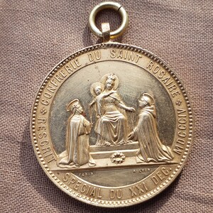 Antique 1804 Holy Rosary Medal French Gold Plated Medal Signed Penin - Etsy