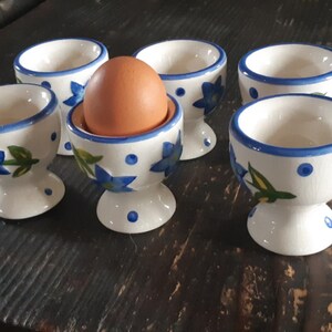 6 French Egg Cups Blue Hand Painted #sophieladydeparis - Etsy