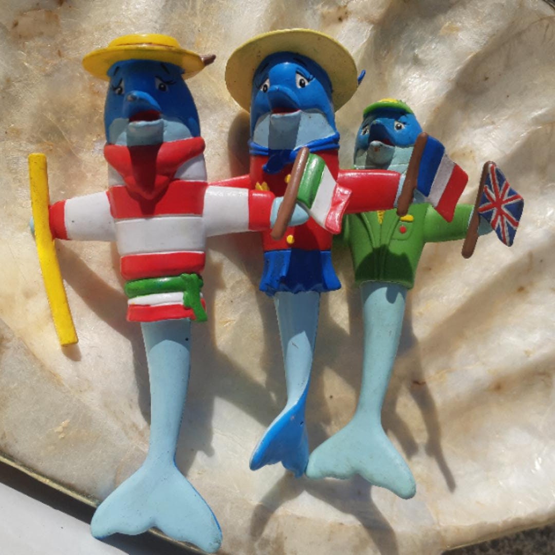 3 Dolphin Pvc Figurines - Dolfi Novotel Paris - France, Italy, United ...