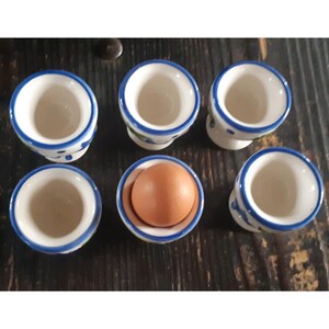 6 French Egg Cups Blue Hand Painted #sophieladydeparis - Etsy