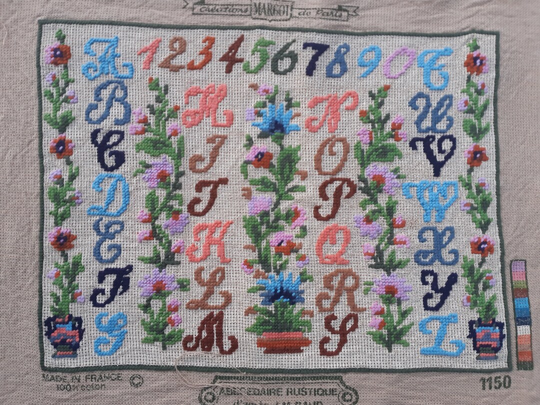 Vintage Margot Paris Canvas Sampler by J.M Raud - Etsy