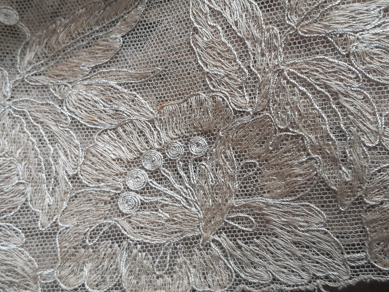 Antique French Silk Lace Floral Needle Tulle Lace Sold by the Yard ...