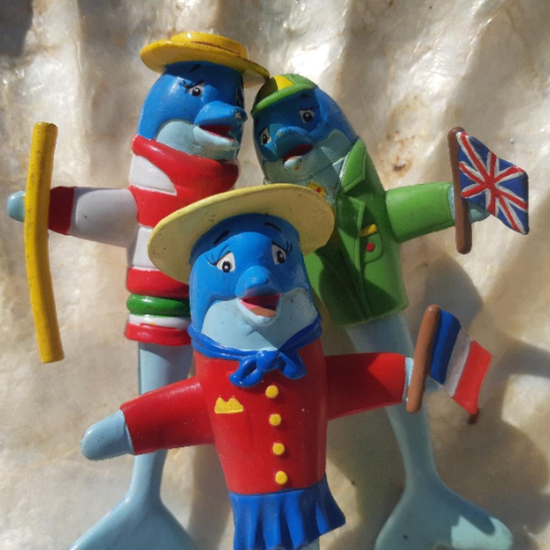 3 Dolphin Pvc Figurines - Dolfi Novotel Paris - France, Italy, United ...