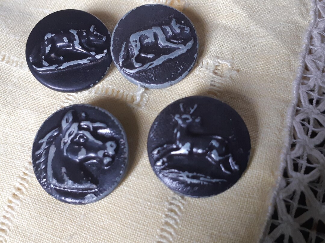 4 Antique French Hunting Buttons - Collectible - M.F.B.P. Grenoble ...
