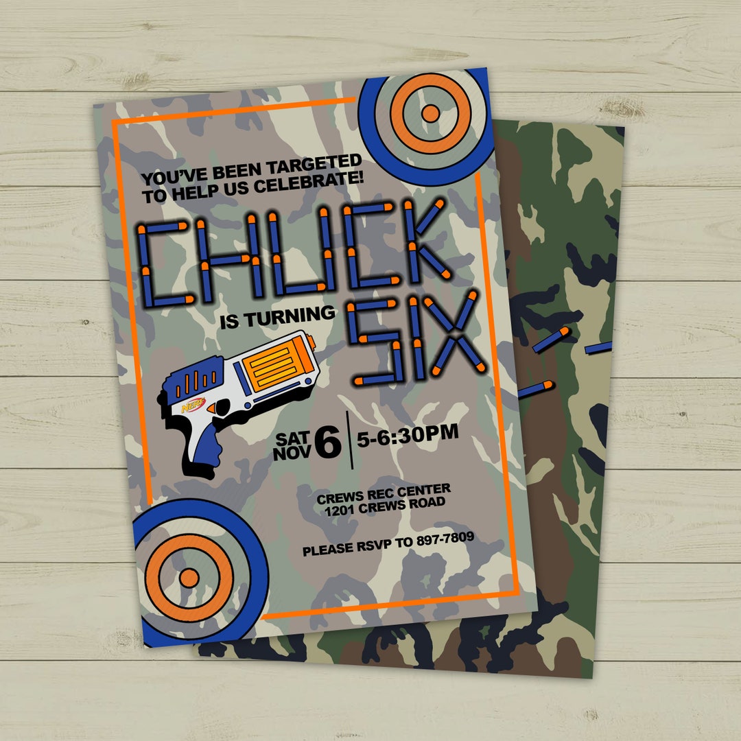 Nurf Gun Birthday Party - Etsy