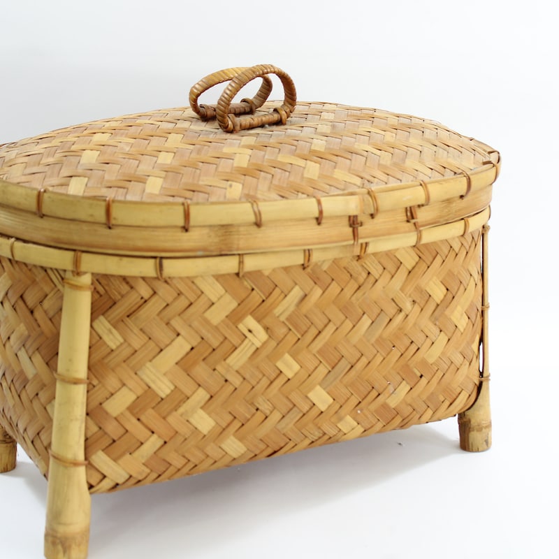 Bamboo Basket - Etsy