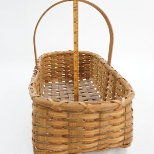 Splint Wood Basket, Gathering Basket, Handled Basket, Rectangular Basket, Handmade Basket With ...