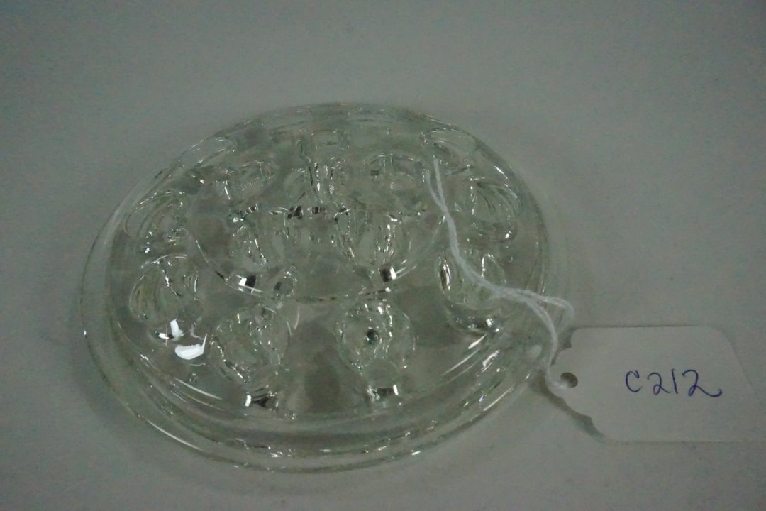 Glass Flower Frog, Vintage Clear Glass Frog, Flower Stem Support ...