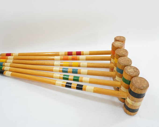 Wood Croquet Mallets, Wooden Croquet, 6 Vintage or Antique Mallets ...
