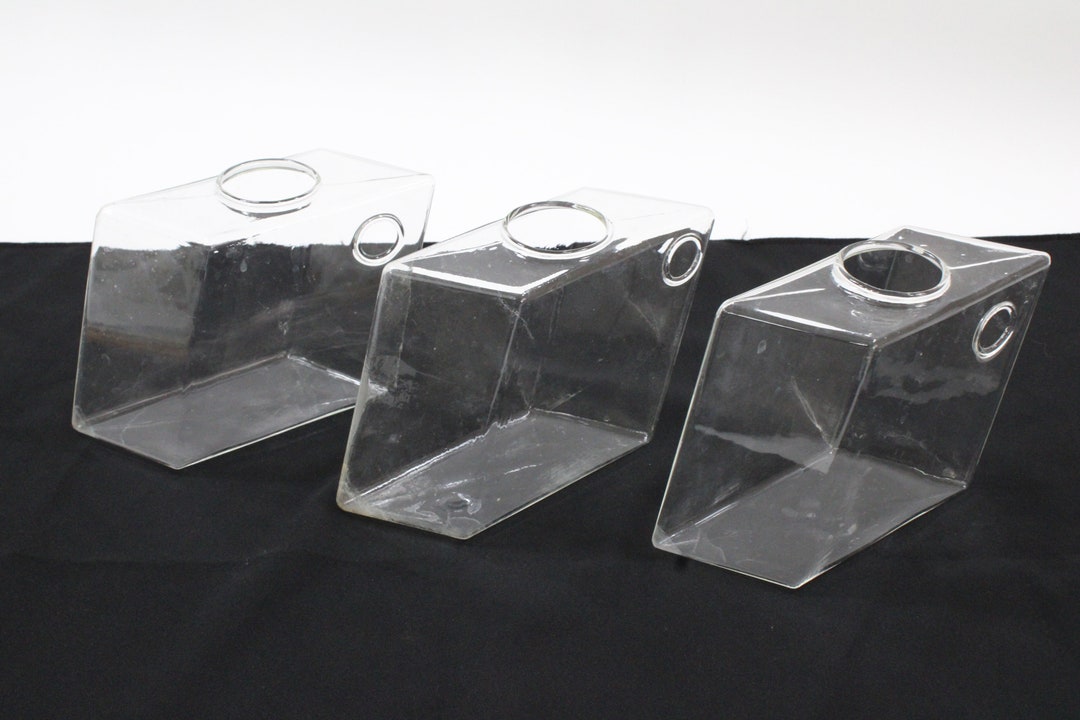 Glass Vases, 3 Askew Block Vase, Flower Holders, Brick Vases ...
