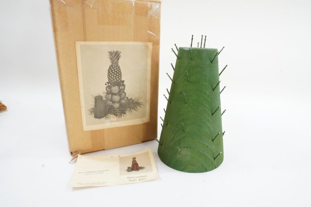 Williamsburg Pottery Apple Cone, Wooden Fruit Topiary Form, Colonial ...