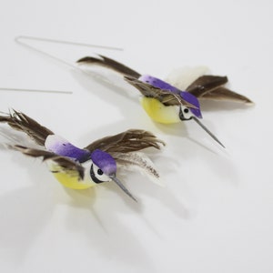 Artificial Hummingbirds, Feathered Birds, Purple Hummingbirds W ...