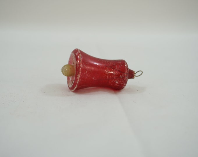 Vintage Christmas Ornament, BELL SHAPED Ornament W/ Glass Clapper ...